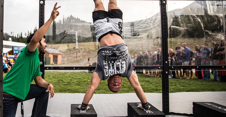 Big Sky, Montana: Men's Handstand Push-up/Hill Run Event